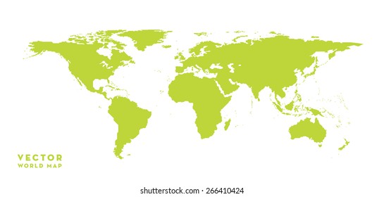World Map Greenery Color Isolated Sign Stock Vector (Royalty Free ...