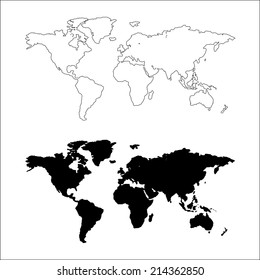World Map Illustration Isolated On Clean: เวกเตอร์สต็อก (ปลอดค่า ...