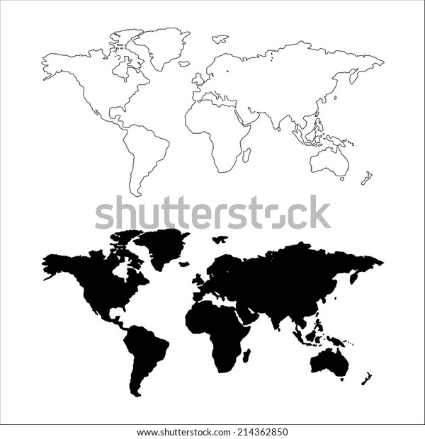 World Map Illustration Isolated On Clean Stock Vector (Royalty Free ...