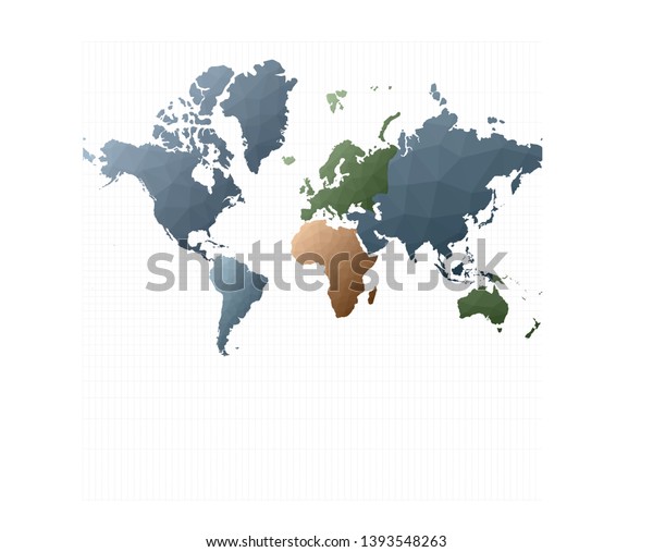 World Map Illustration Mercator Projection Fair Stock Vector (Royalty ...