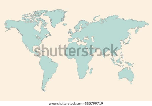 World Map Illustration On Tan Background Stock Vector (Royalty Free ...