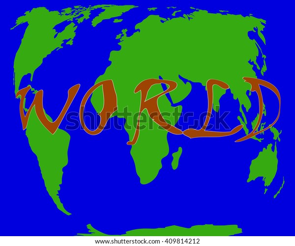 World Map Illustration Text World Vector Stock Vector (Royalty Free ...