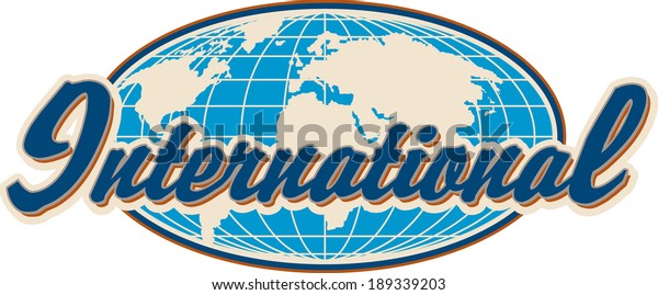 World Map Illustration Word International Across 库存矢量图（免版税）189339203 ...