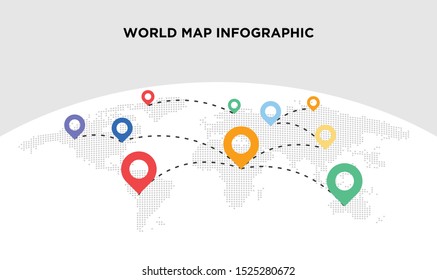 World Map Info Graphic Location Stock Vector (Royalty Free) 1525280672 ...