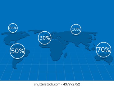 World Map Infographic Blue World Map Stock Vector (Royalty Free) 1560594185