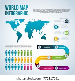 World Map Infographic Chart Population Stock Vector (Royalty Free ...