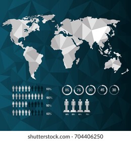 World Map Infographic Demographic Statistics Presentation 库存矢量图（免版税 ...