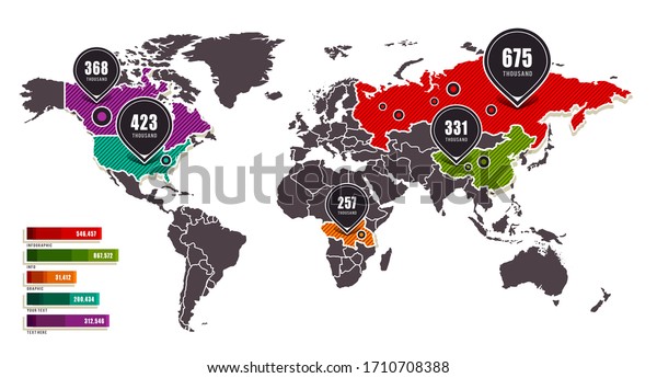 World Map Infographic Design Elements Indicators Stock Vector (Royalty ...