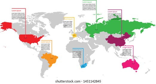 World Map Infographic World Map Information Stock Vector (Royalty Free ...