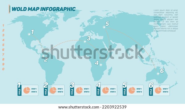 World Map Infographic Information Graphs Stock Vector (Royalty Free ...