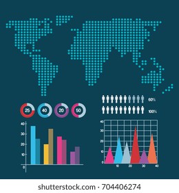 World Map Infographic Information Report Network Stock Vector (Royalty ...