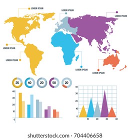 World Map Infographic Information Report Network Stock Vector (Royalty ...