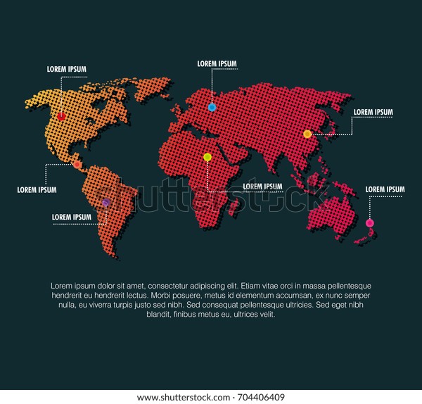 World Map Infographic Pin Marks Continents: Vector có sẵn (miễn phí bản ...