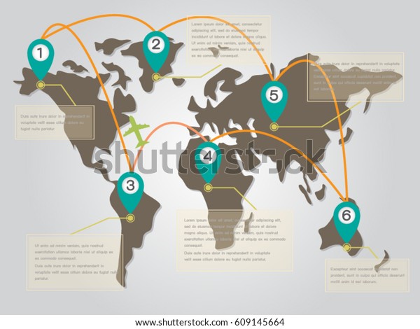 World Map Infographic Point Symbol Text Stock Vector (Royalty Free ...