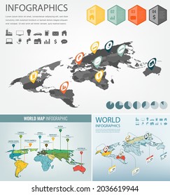 World Map Infographic Template All Country Stock Vector (Royalty Free ...