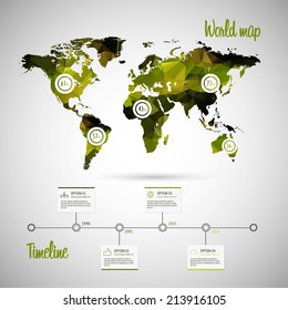 World Map Infographic Template Showing Demographic Stock Vector ...