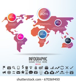 World Map Infographics Design Templatevector Illustration Stock Vector ...