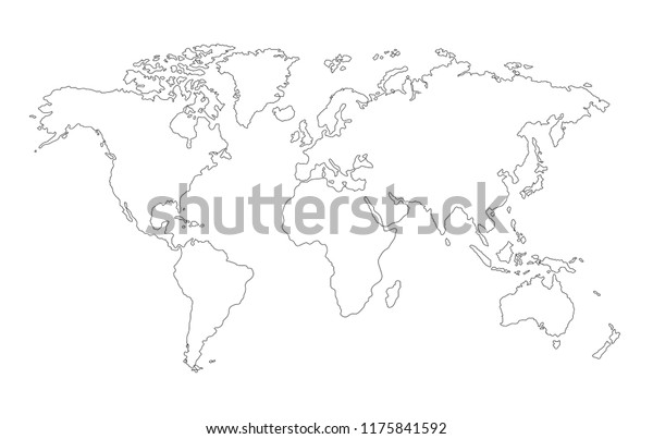 World Map Isolated On White Background Stock Vector (Royalty Free ...