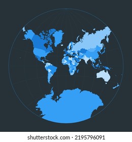 World Map Lagrange Conformal Projection Futuristic Stock Vector ...
