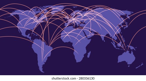 World Map Light Line Contour Stock Vector (Royalty Free) 280336130