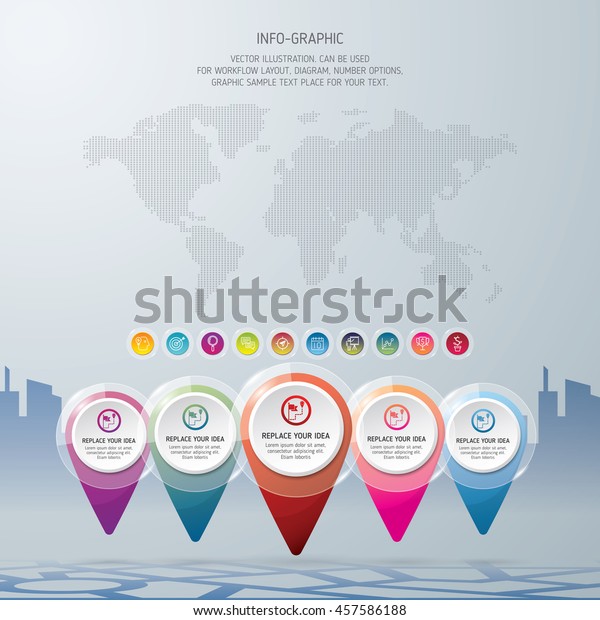 World Map Location Icons Check Location Stock Vector (Royalty Free ...