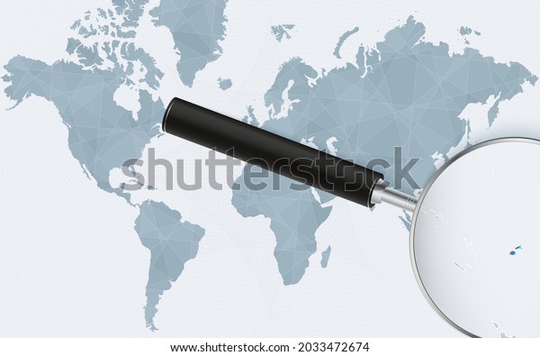 World Map Magnifying Glass Pointing Fiji: เวกเตอร์สต็อก (ปลอดค่า ...
