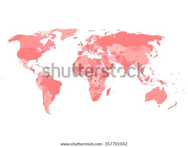 World Map Names Sovereign Countries Larger Stock Vector (Royalty Free ...