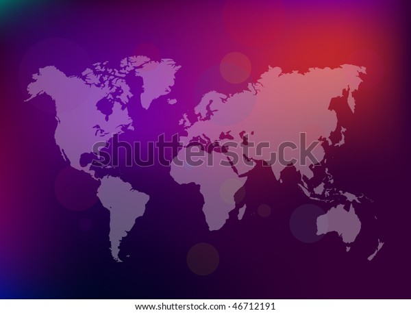 World Map On Colorful Abstract Background Stock Vector (Royalty Free ...