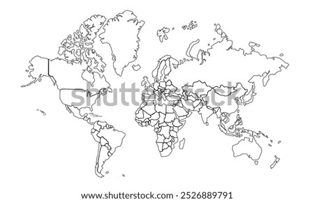 World Map Line Drawing | Free download on ClipArtMag