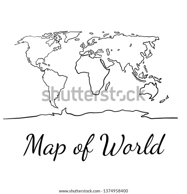 World Map Outline Graphic Sketch Style Stock Vector (Royalty Free ...