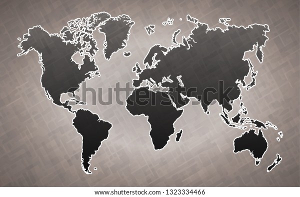 World Map Paper Art Vector Stock Vector (Royalty Free) 1323334466