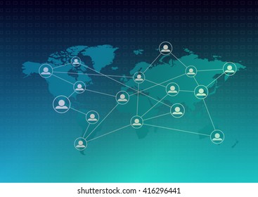 World Map People Connected Illustration Stock Vector (Royalty Free ...