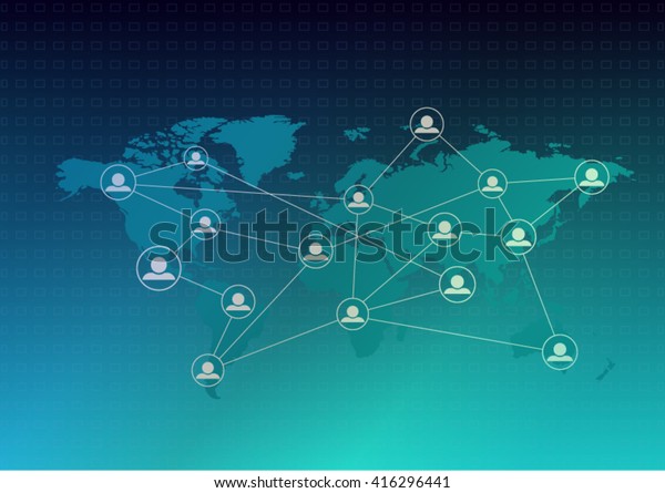 World Map People Connected Illustration Stock Vector (Royalty Free ...
