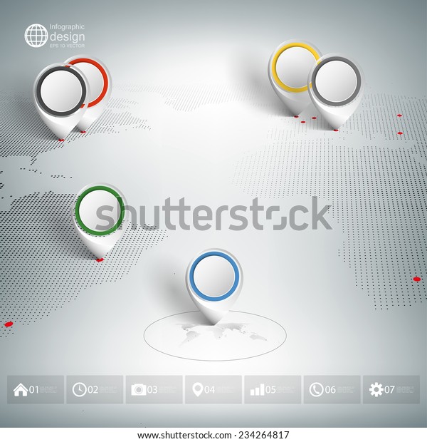 World Map Pointer Marks Infographics Business Stock Vector (Royalty Free) 234264817 | Shutterstock