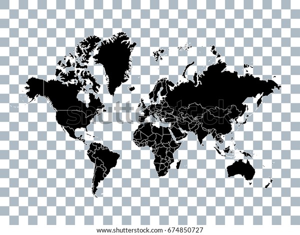 World Map Political Borders Isolated On Stock Vector (Royalty Free ...
