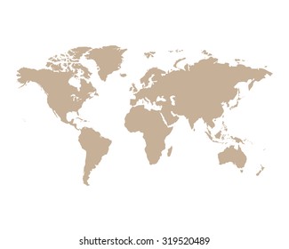 World Map Political Brown Linear Graphic: เวกเตอร์สต็อก (ปลอดค่า ...