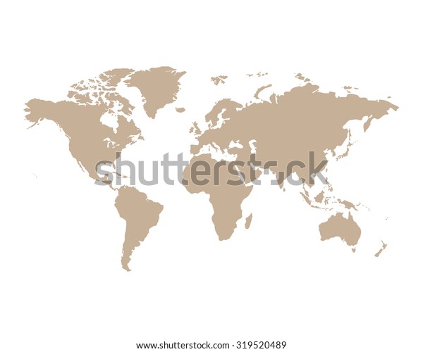 World Map Political Brown Linear Graphic Stock Vector (Royalty Free ...