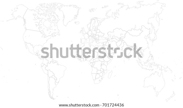 World Map Political Contour Vector Illustration Stock Vector (Royalty ...