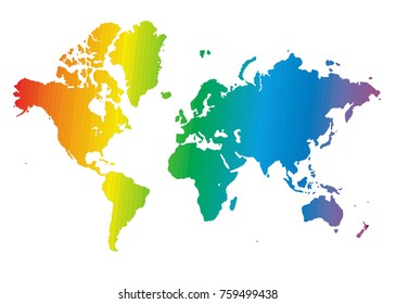 World Map Rainbow Colors Stock Vector (Royalty Free) 759499438 ...
