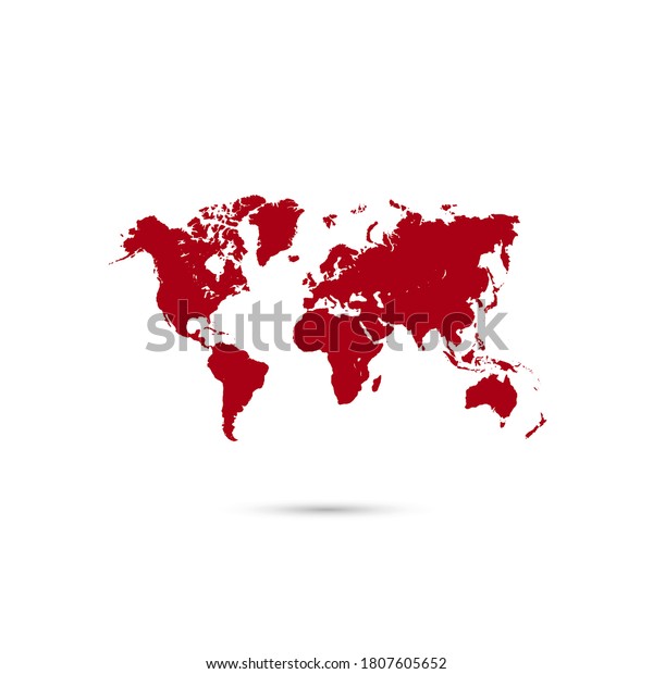 World Map Red Vector Modern Stock Vector (Royalty Free) 1807605652 ...