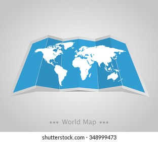 Vektor Stok Blank Design Template Paper World Map (Tanpa Royalti ...