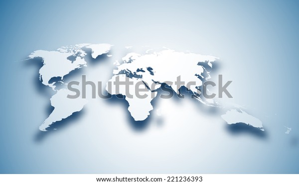 World Map Shadow Vector Illustration Stock Vector (Royalty Free) 221236393