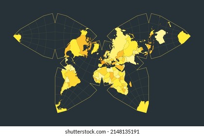 World Map Steve Watermans Butterfly Projection Stock Vector (Royalty ...
