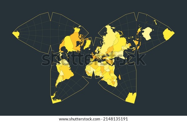 World Map Steve Watermans Butterfly Projection: เวกเตอร์สต็อก (ปลอดค่า ...