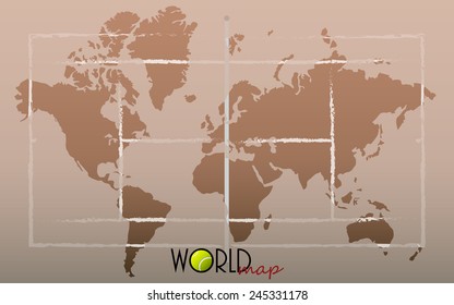 World Map Tennis Stock Vector (Royalty Free) 245331178 | Shutterstock