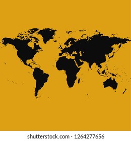 World Map Vector Illustration Yellow Background Stock Vector (Royalty ...