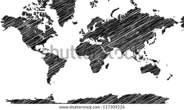 World Map Vector Line Illustrator Eps Stock Vector (Royalty Free ...