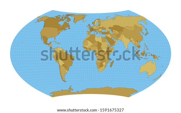 World Map Wagner Projection Map World Stock Vector (Royalty Free ...