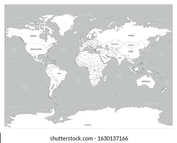 1,853 Gray world map country names Images, Stock Photos & Vectors ...