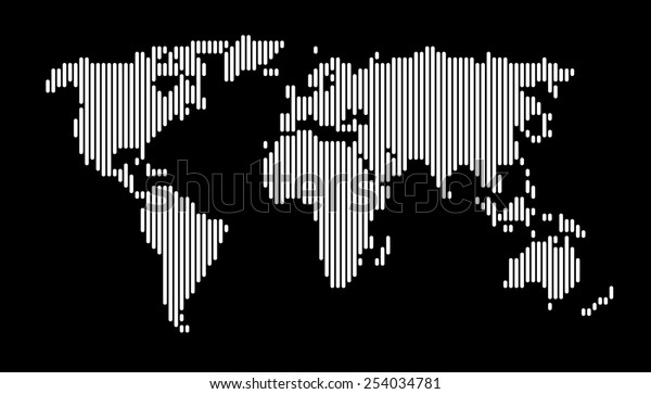 World Map White Vertical Lines Pattern Stock Vector (Royalty Free ...